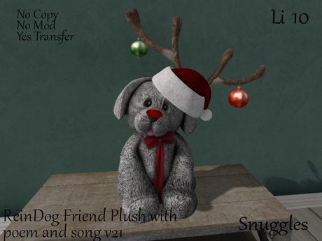 Second Life Marketplace - ReinDog Friend Plush with poem and song v21 ...