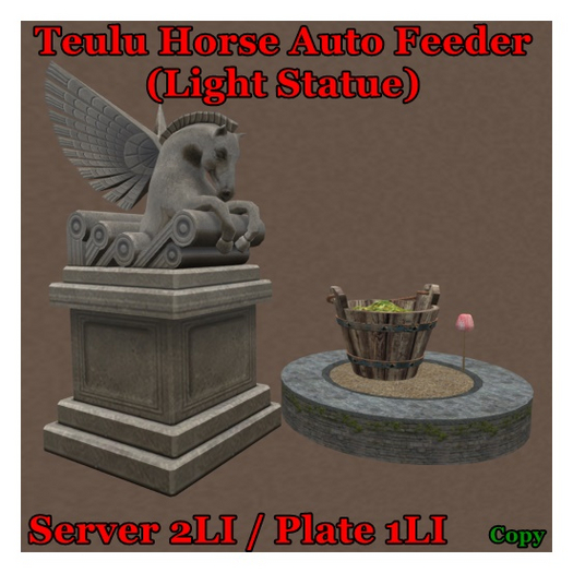 Second Life Marketplace - Teulu Horse Auto Feeder (Light Statue) BOXED