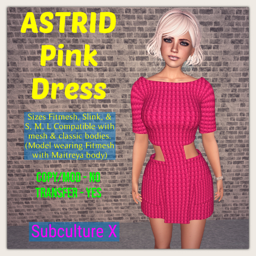 Second Life Marketplace - SUBCULTURE X - Astrid Pink Dress