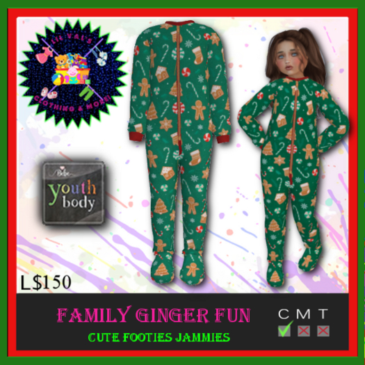 Second Life Marketplace - *LVD* Ginger Fun Jammies - BEBE (Youth)