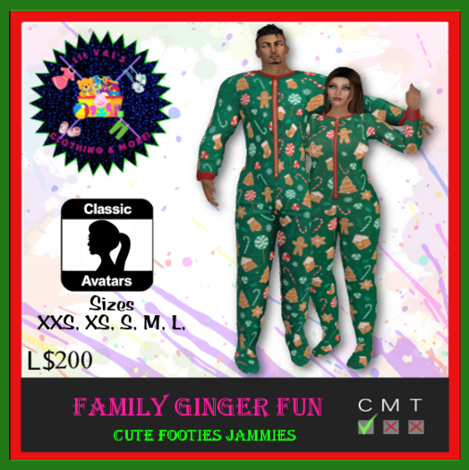 Second Life Marketplace - *LVD* Ginger Fun Jammies - Classic Avatars (5 ...