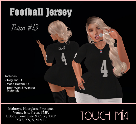 Second Life Marketplace - TOUCH MIA - Ladies Football Jersey - Team #13
