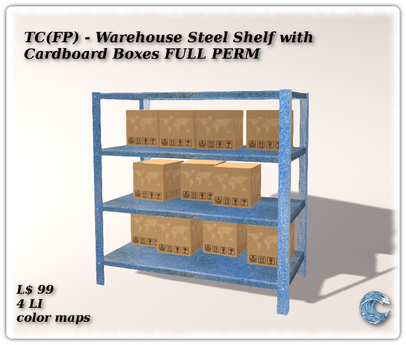 Second Life Marketplace - TC(FP) - Warehouse Steel Shelf with Cardboard ...