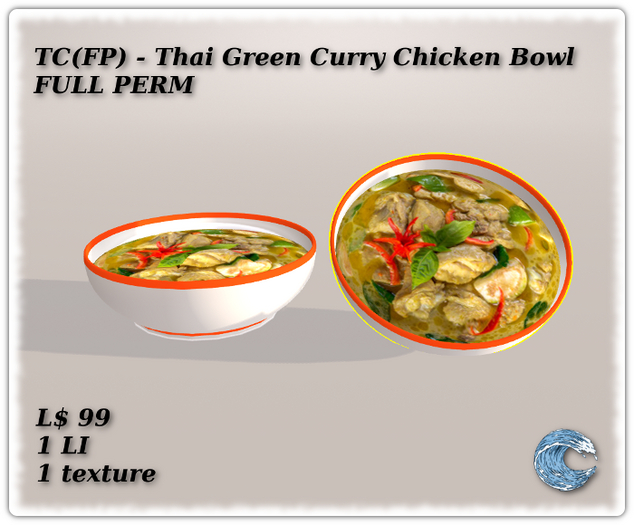 Second Life Marketplace - TC(FP) - Thai Green Curry Chicken Bowl FULL PERM