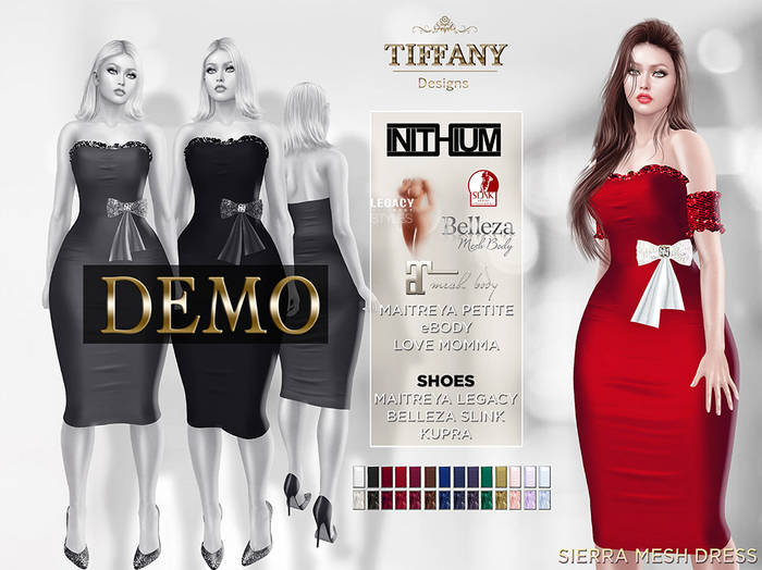 Second Life Marketplace - ::TD:: Sierra Dress Heels{Mesh} DEMO