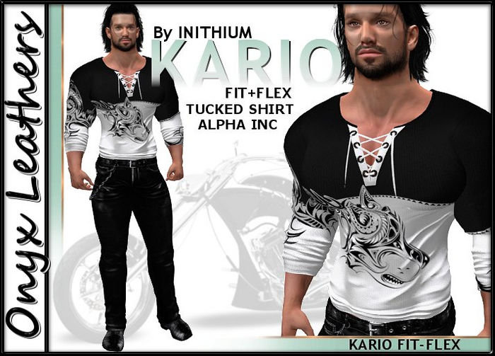 Second Life Marketplace - ONYX Kario Wolf Shirt - Tucked - Works with vests