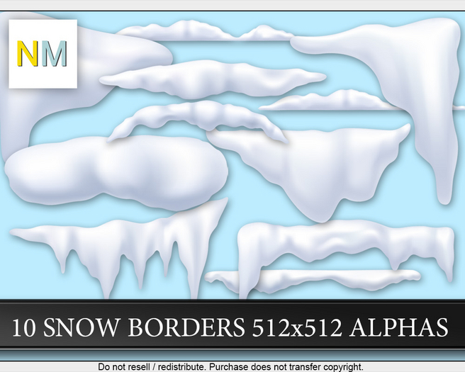 Second Life Marketplace - Snow Borders Kit 10 Alpha Transparent ...
