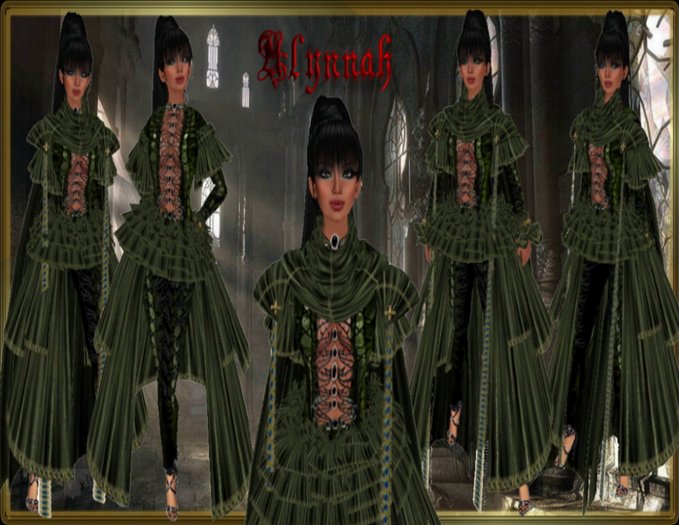 Second Life Marketplace - Alynnah Gothic Green Womens Goth Outfit as shown