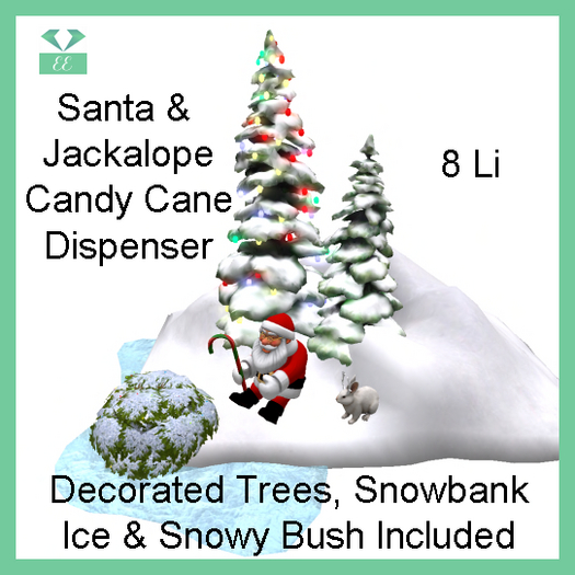Second Life Marketplace - Santa & Jackalope Candy Cane Dispenser