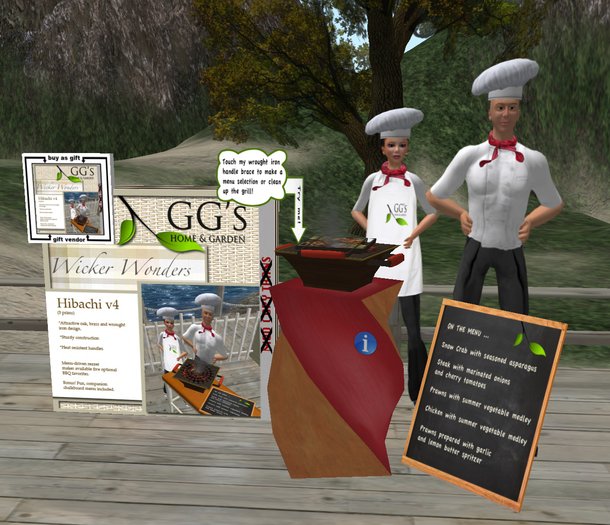 Second Life Marketplace - GG Wicker Wonders Hibachi v4-2 (boxed)