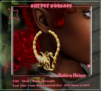 Second Life Marketplace - ![Kutesy Koolaid] Valora Hoops *Gold*