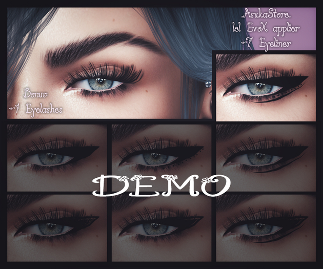 Second Life Marketplace - DEMO .AsukaStore. Eyelashes & Eyeliner Set 2 ...