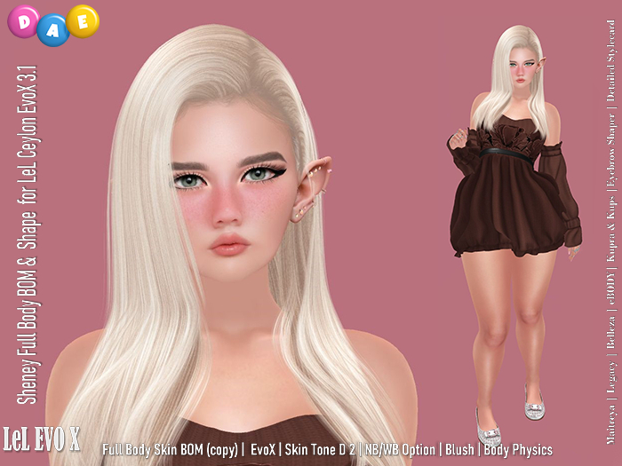 Second Life Marketplace - Sheney Full Body SKIN BOM & Shape for LeL ...
