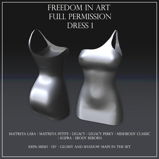 Second Life Marketplace - Freedom in Art - Full perm Dress1
