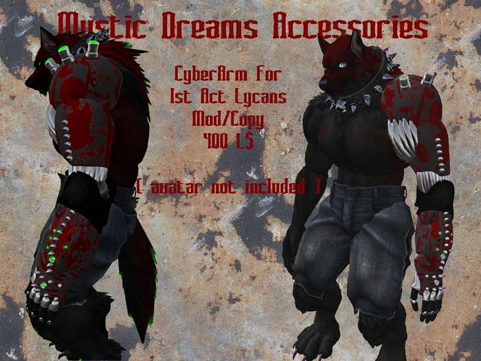 Second Life Marketplace - BloodyCyberarm for 1st Act Lycan