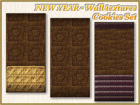 Second Life Marketplace - NEW YEAR - Wall textures Cookies Set (Full perm)