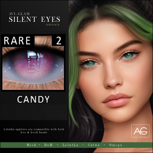 Second Life Marketplace - 2. AG. Silent Eyes - Catwa - Candy - RARE