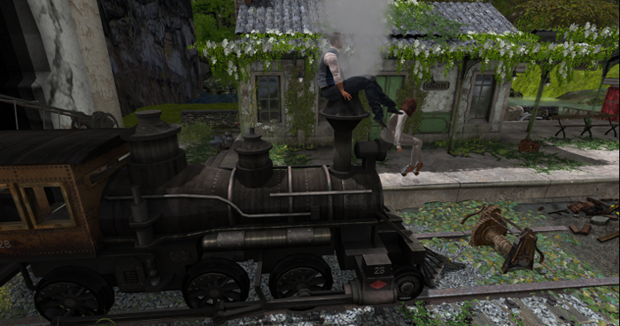 Second Life Marketplace - TRAIN Vintage Steam Animated 2 people