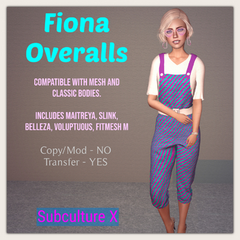 Second Life Marketplace - SUBCULTURE X - Overalls Fatpack