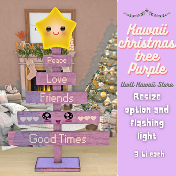 Second Life Marketplace - Kawaii christmas tree Purple- UwU Kawaii Store