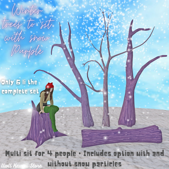 Second Life Marketplace - winter trees to sit with snow purple- UwU ...
