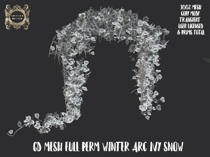 Second Life Marketplace - GD MESH FULL PERM WINTER ARC IVY SNOW
