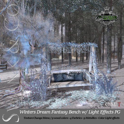 Second Life Marketplace - Swank & Co. Winters Dream Fantasy Bench w ...