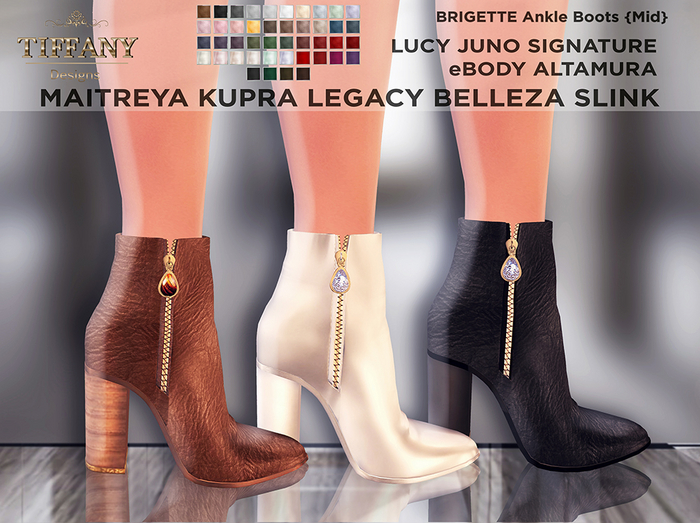 Second Life Marketplace - ::TD:: BRIGETTE Ankle Boots {Mid} + Lara X