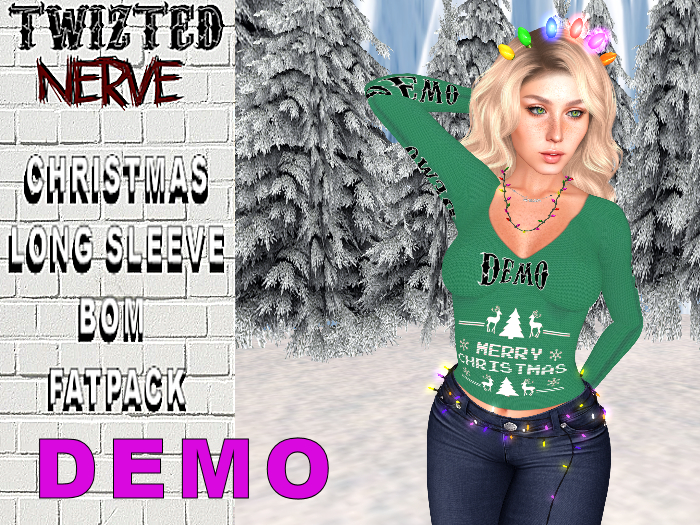 Second Life Marketplace - TN - Merry Christmas - Long Sleeve - DEMO