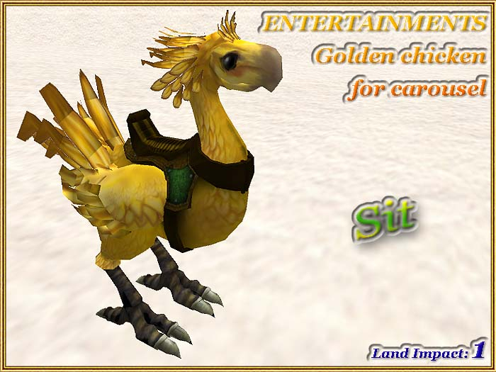 Second Life Marketplace - ENTERTAINMENTS - Golden chicken for carousel ...
