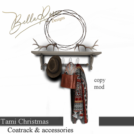 Second Life Marketplace - [BR] Tami Christmas Coat Rack and Accessories
