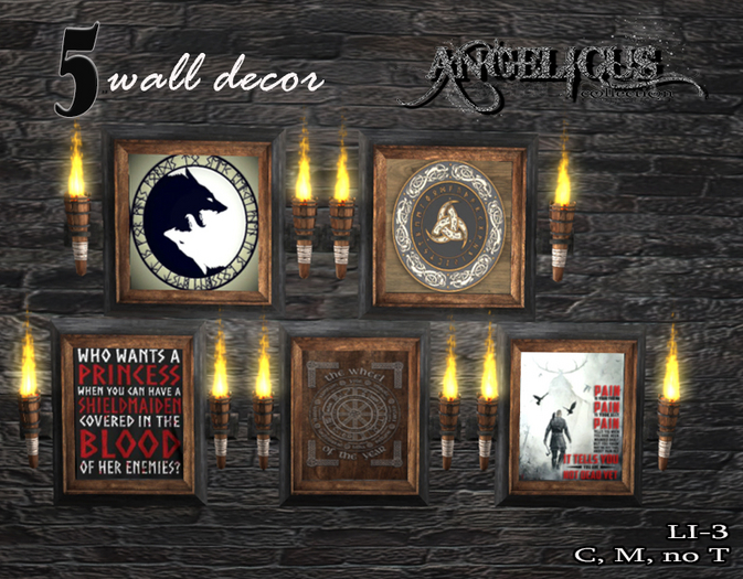 Second Life Marketplace - ::ANGELICUS:: 5 wall decors