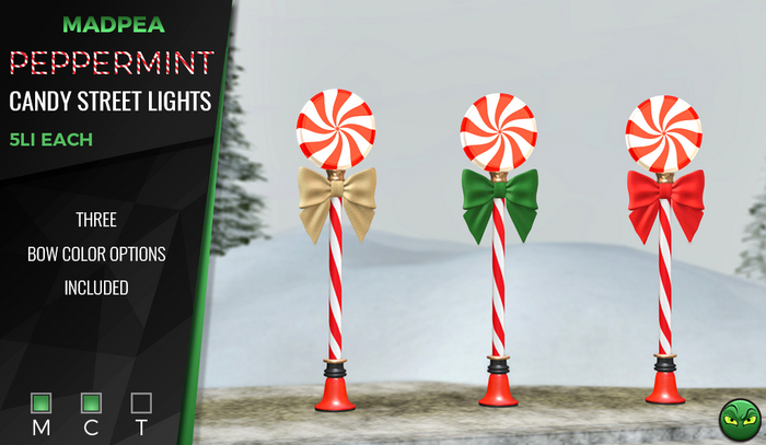 Second Life Marketplace - MadPea Peppermint Candy Street Lights