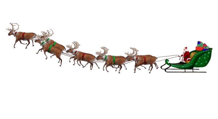 Second Life Marketplace - Santa and Reindeer - Taking Off! - Green ...
