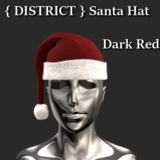 Second Life Marketplace - {DISTRICT} Santa Hat Dark red