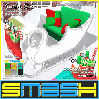 Second Life Marketplace - SMASH - Santa's Ride (Let It Snow)