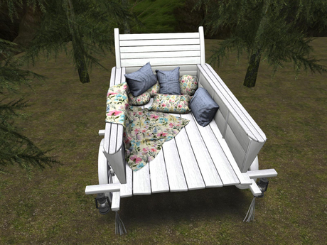 Second Life Marketplace - Vintage Calligraphy Wagon Cuddle Cart PG