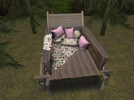 Second Life Marketplace - Vintage Calligraphy Wagon Cuddle Cart PG