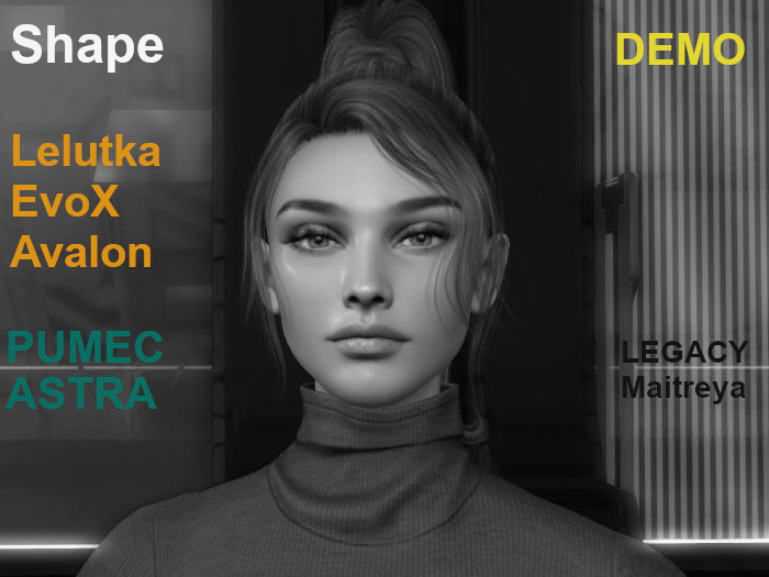 Second Life Marketplace - DEMO Lelutka Evox Avalon head Shape Piper