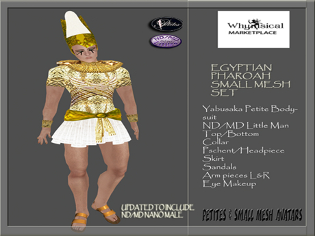 Second Life Marketplace - Egyptian Pharaoh Small Mesh Avatar Set UPDATED