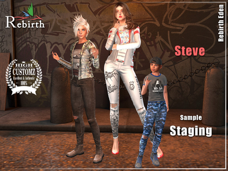 Second Life Marketplace - Steve unisex Jeans for REBIRTH Eden body ...