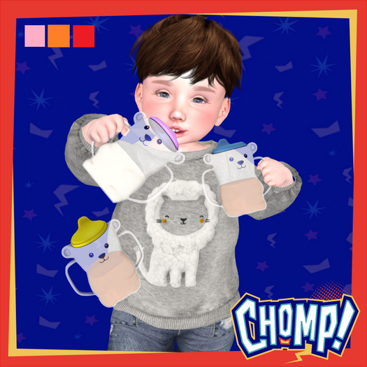 Second Life Marketplace - [Chomp!] Teddy Bear Sippy Cups - Pink/Red/Orange