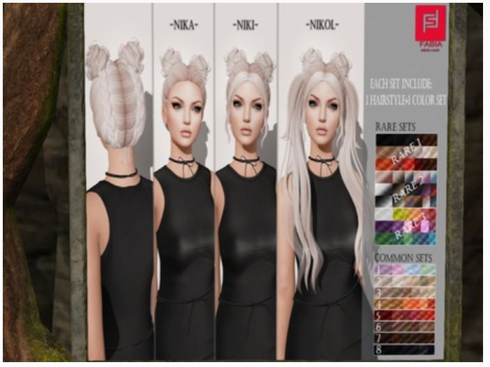 Second Life Marketplace - -FABIA- Mesh Hair - Dark Brown set 7