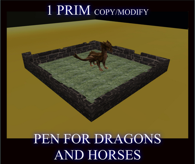 Second Life Marketplace - Pen for Dragon and Horses 1 prim