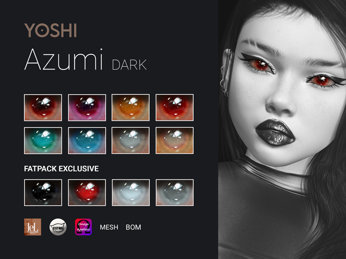 Second Life Marketplace - YOSHI - Azumi Dark Eyes - Pack