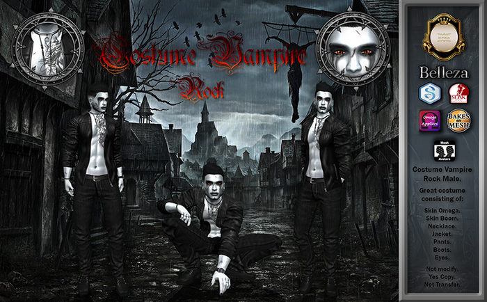 Second Life Marketplace - Costume Rock Vampire Male