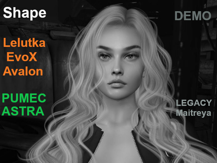 Second Life Marketplace - DEMO Lelutka Evox Avalon head Shape Pixie