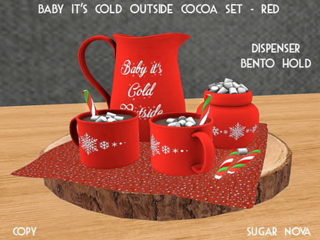 Second Life Marketplace - SN - Hot Cocoa Set - Red- Dispenser - Bento Hold