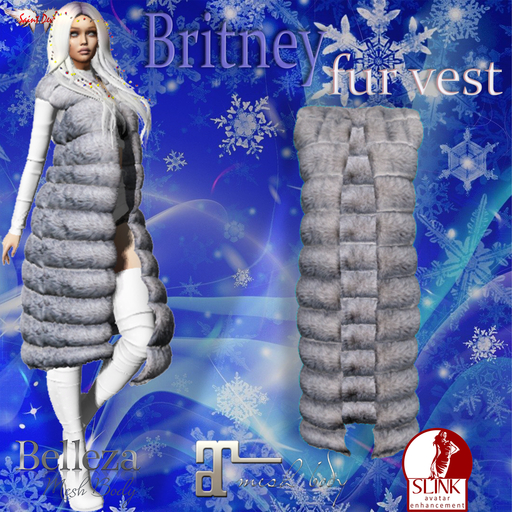 Second Life Marketplace - [SD] Britney fur vest gray