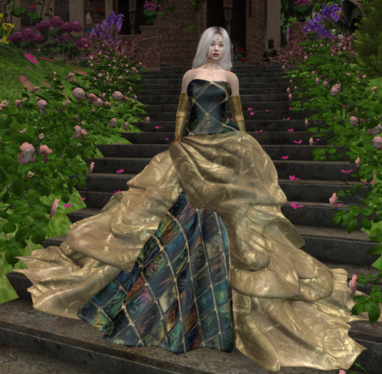 Second Life Marketplace - GOLD & DARK SHINE GOWN MAITREYA